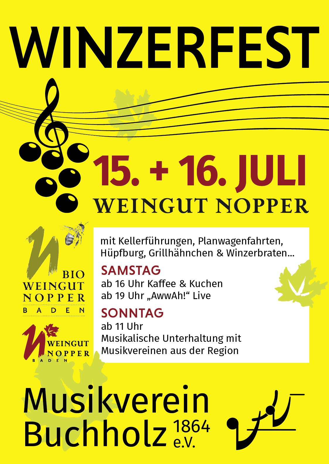 Winzerfest 2023 erstmals mit der Band "AwwAh!" | Musikverein Buchholz